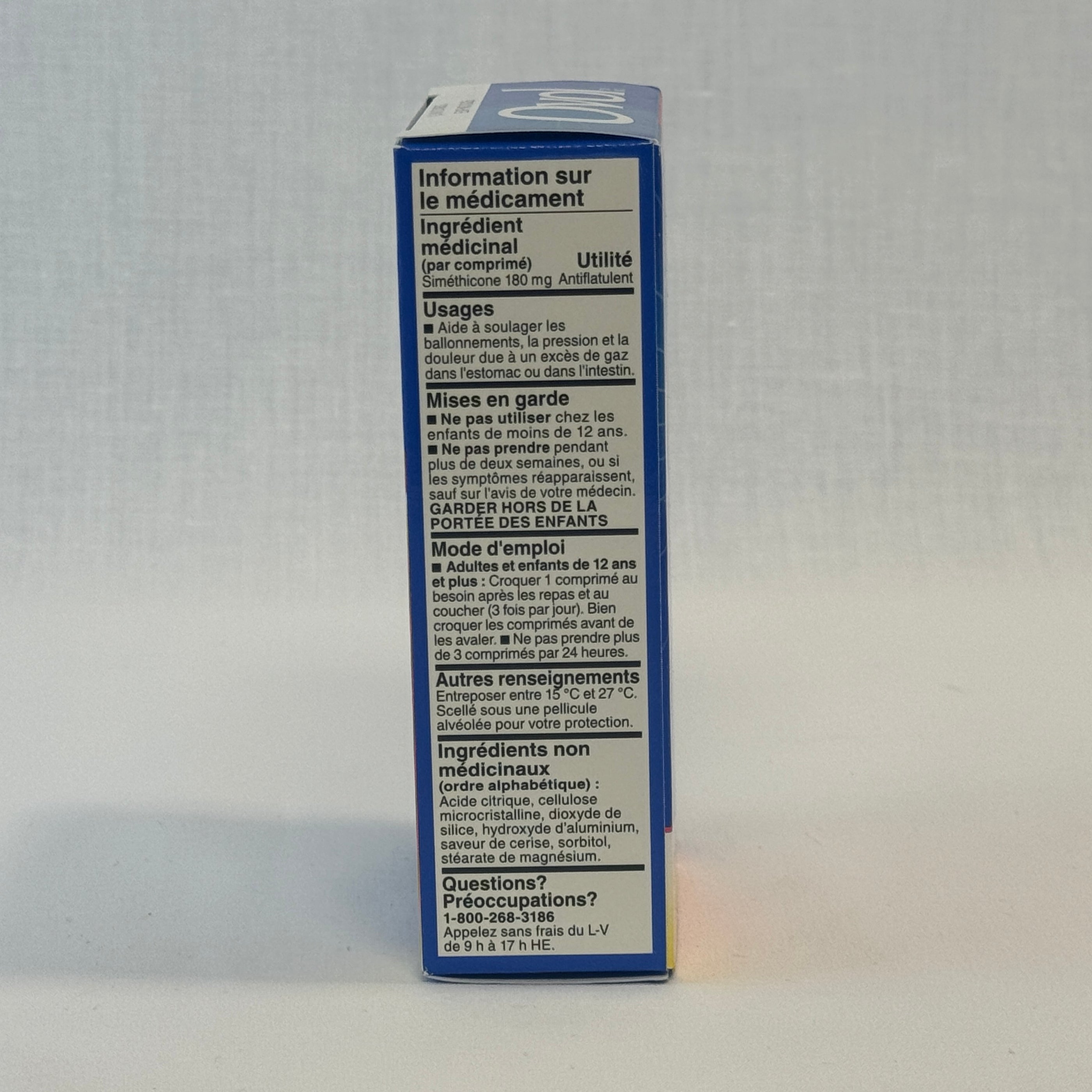 Ovol 180mg For Gas Pain, Pressure & Bloating - Cherry Flavoured (32 Ch ...